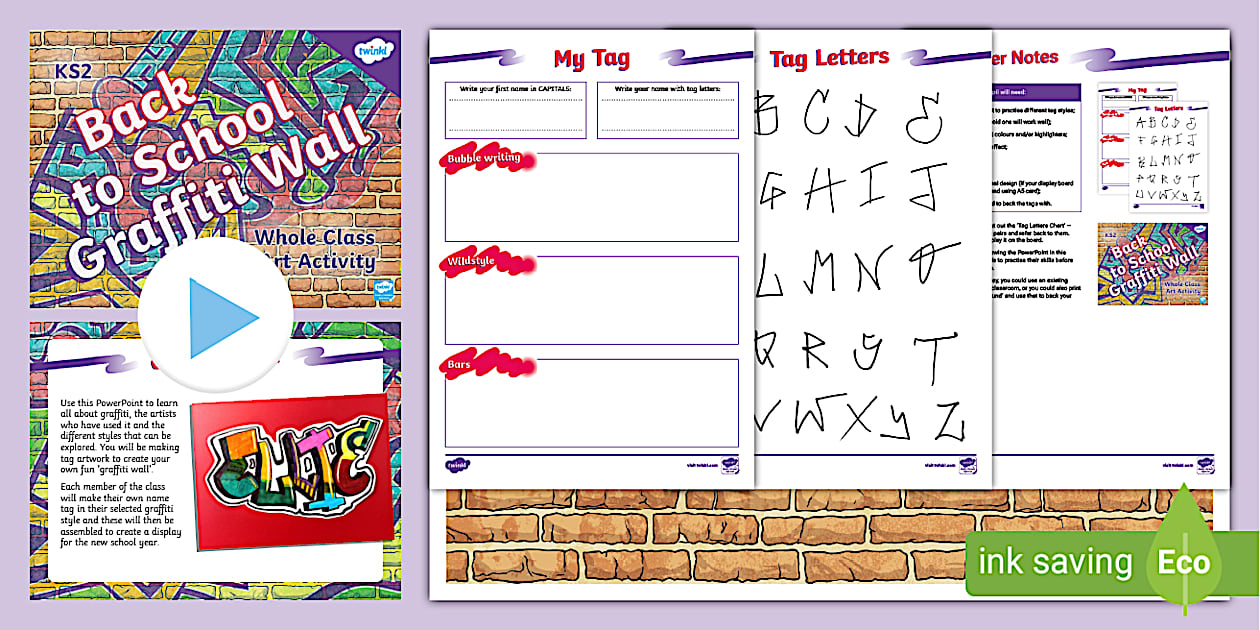 KS2 Back to School Graffiti Wall Whole Class Art Activity