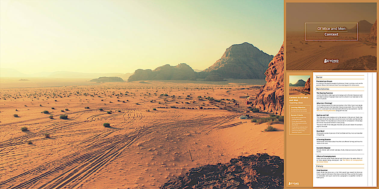 GCSE Context in Of Mice and Men Lesson Pack (teacher made)