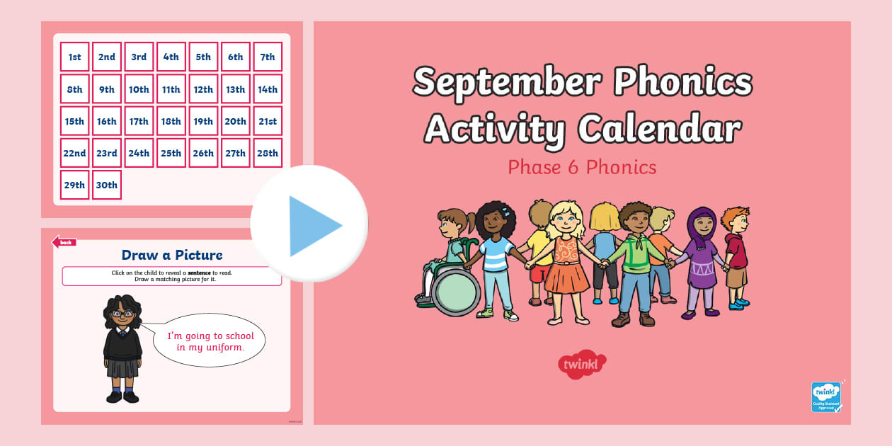 Phase 6 Phonics - Activity Calendar PPT - September - KS1
