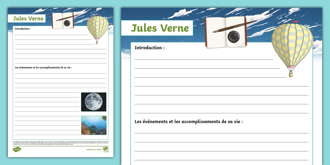 Biographie : Jules Verne - Twinkl France (professor feito)