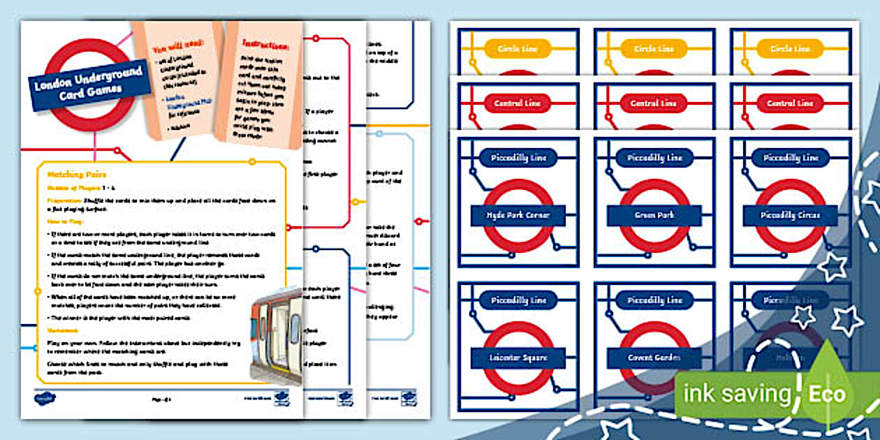 London Underground Card Game (teacher made) - Twinkl
