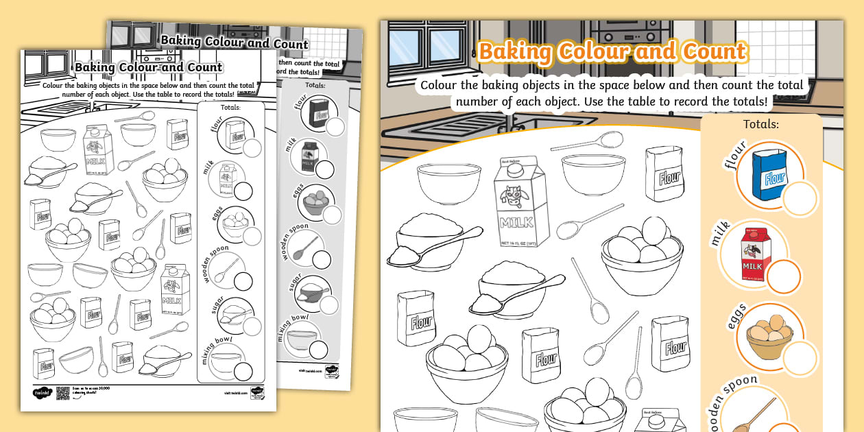 👉 * NEW * Baking Colour and Count Worksheet - Twinkl