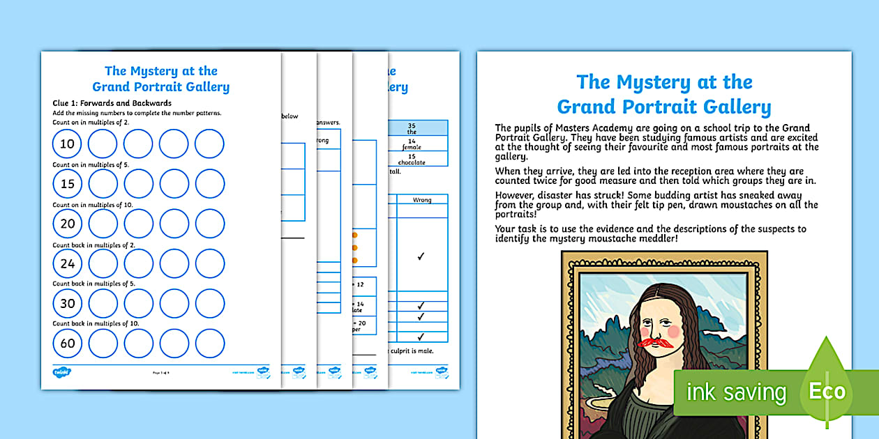 KS1 The Mystery at the Grand Portrait Gallery Maths Game