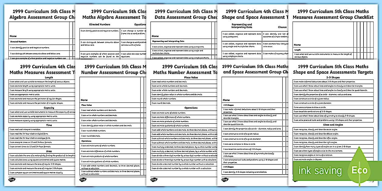 Fifth Class Maths Assessment Pack