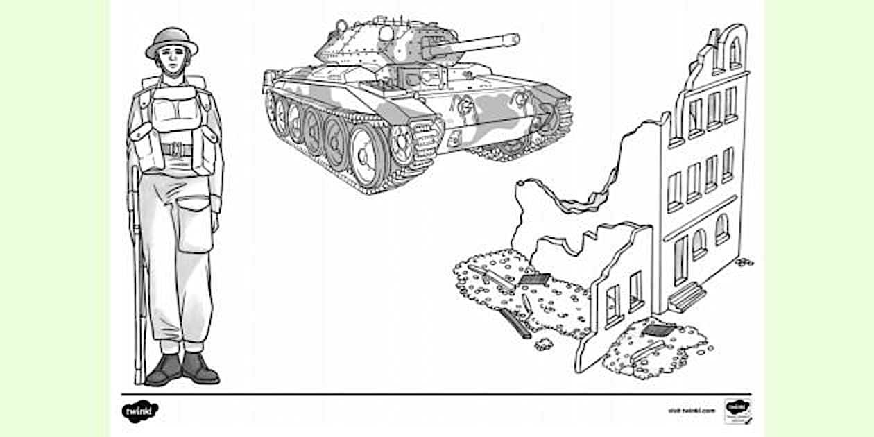WW2 Colouring | Colouring Sheets - Twinkl