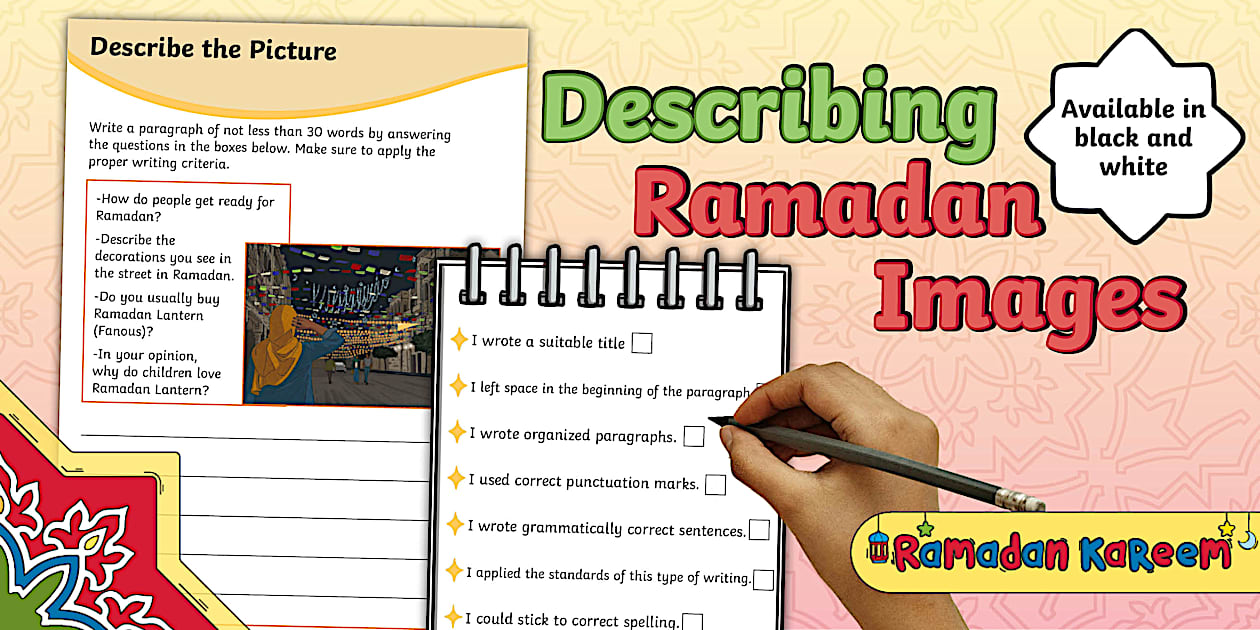 Describing Ramadan Images Writing Activity