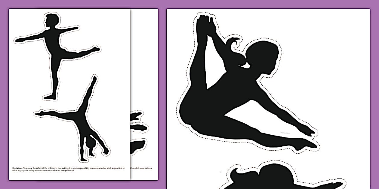 Gymnastics Silhouettes Cut-Outs (Teacher-Made) - Twinkl