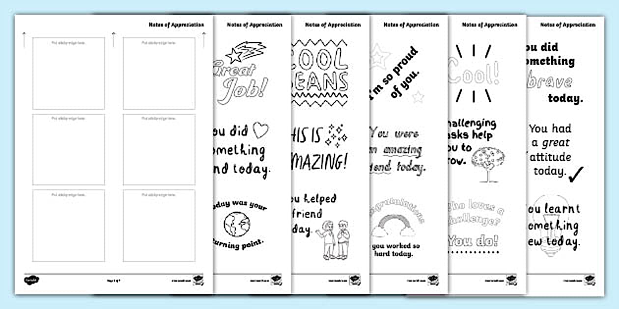 Editable Sticky Notes of Appreciation (teacher made)