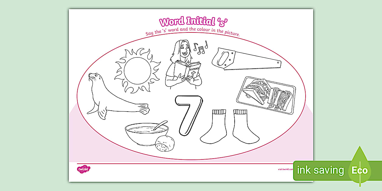 s Speech Sound Listen, Say and Colour Activity - Twinkl