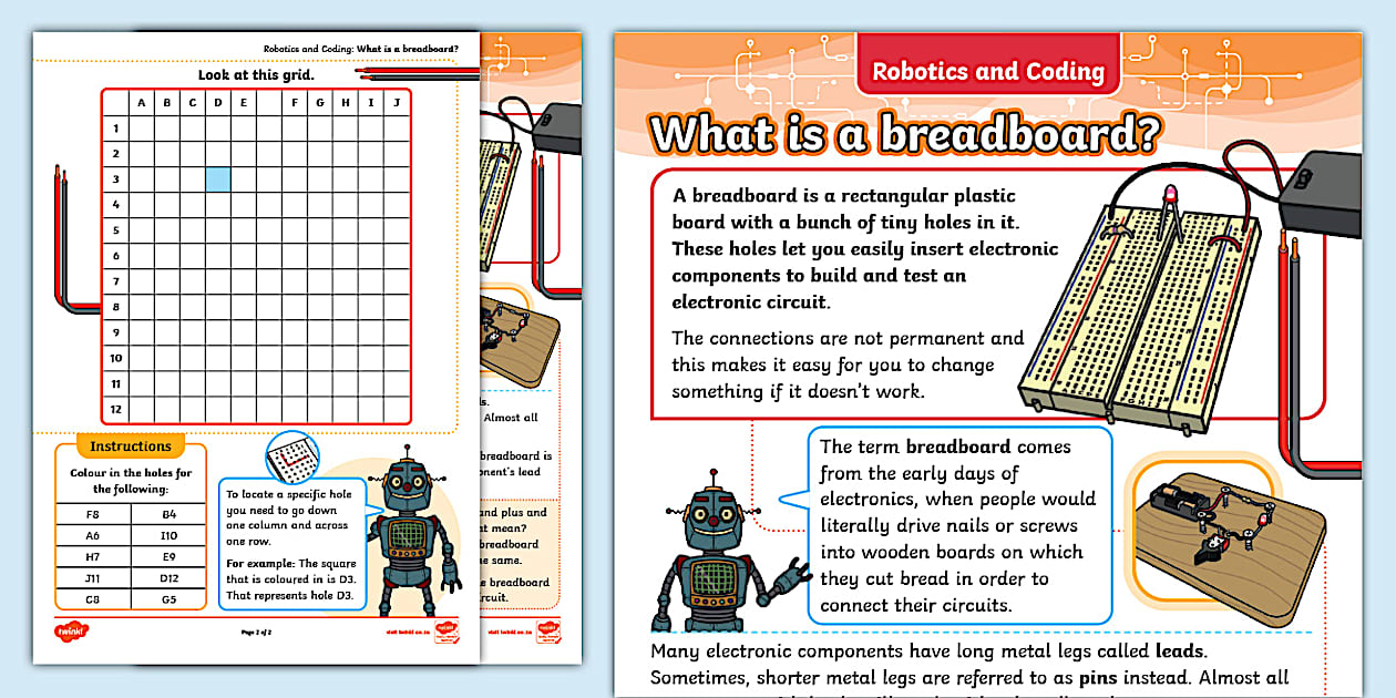 Grade3 - Robotics - Worksheet: What is a Breadboard?