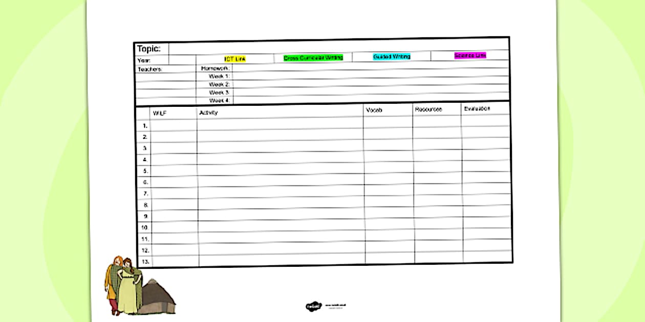 Iron Age Themed Mid Term Planning Template - Twinkl