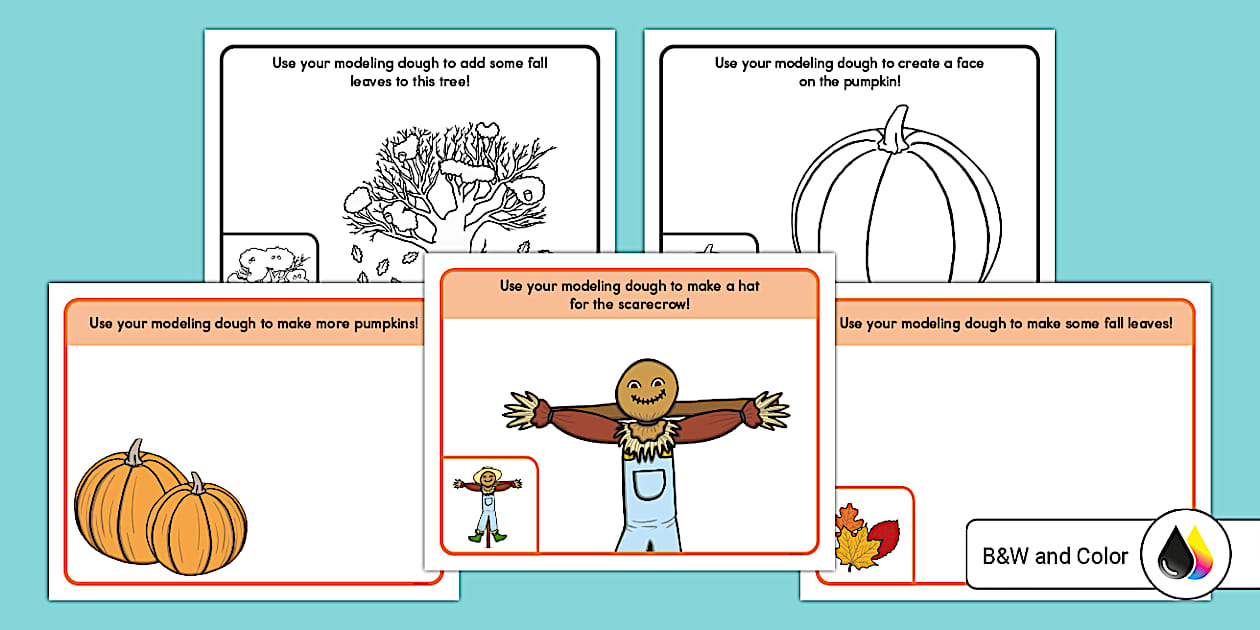 Fall Modeling Dough Mats (teacher made) - Twinkl
