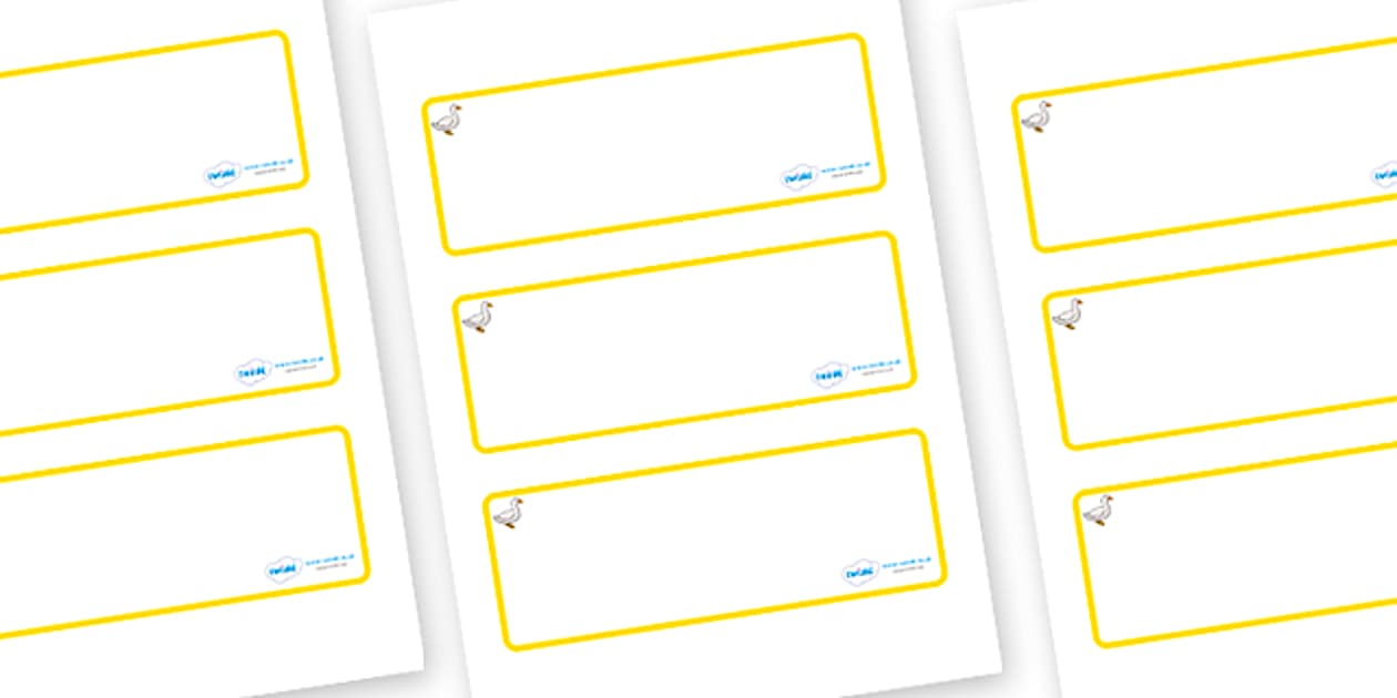 Duck Themed Editable Drawer-Peg-Name Labels (Blank) - Twinkl
