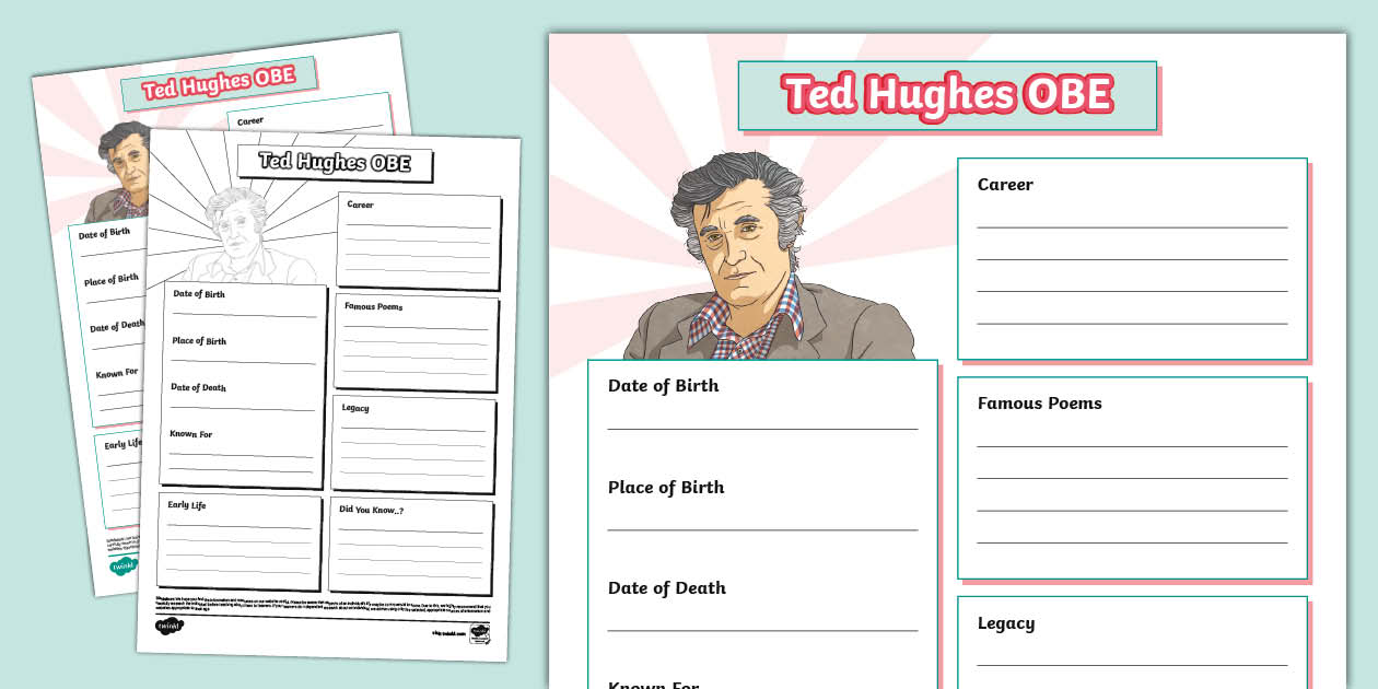 Ted Hughes Fact File Template (teacher made) - Twinkl