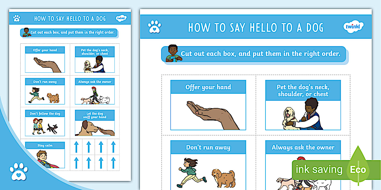 Saying Hello to a Dog - Sequencing Cards - Pet - Twinkl Pets