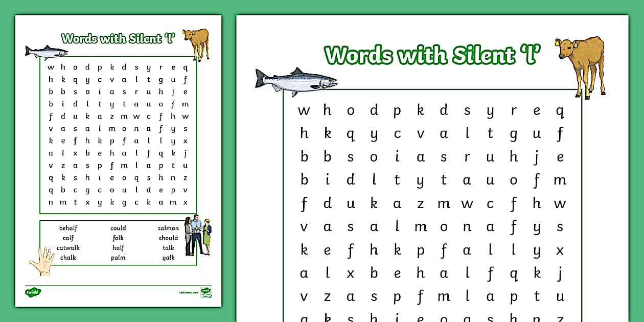 Words with Silent 'L' Word Search (Teacher-Made) - Twinkl