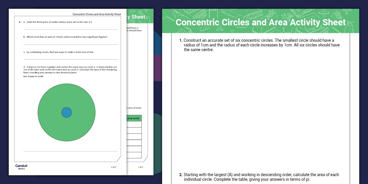 Concentric Circles Activity Sheet (teacher made) - Twinkl