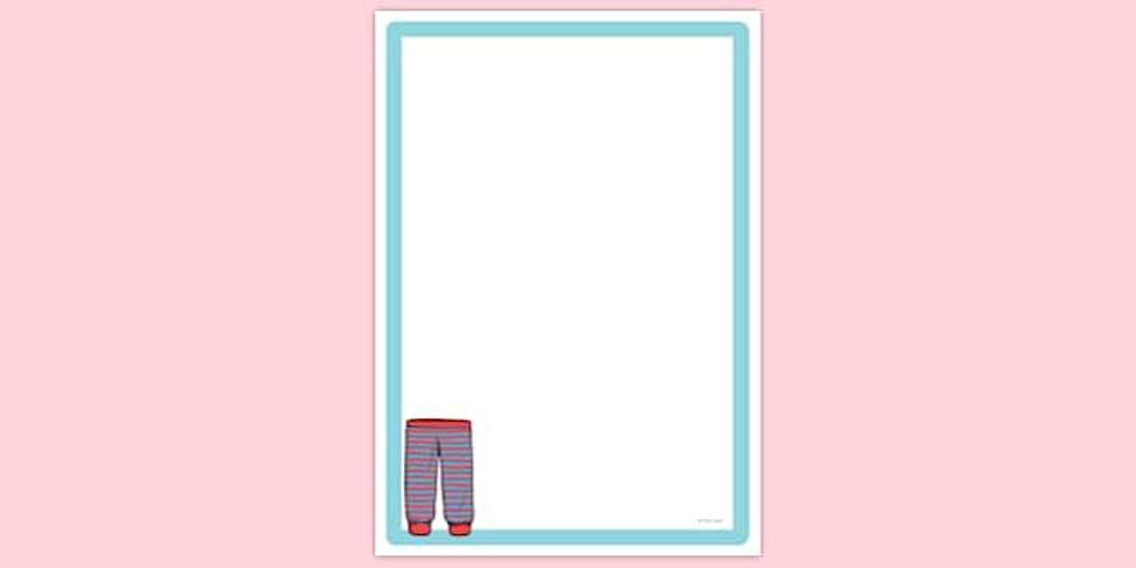 Simple Blank Pyjama Bottoms Page Border | Twinkl Page Border