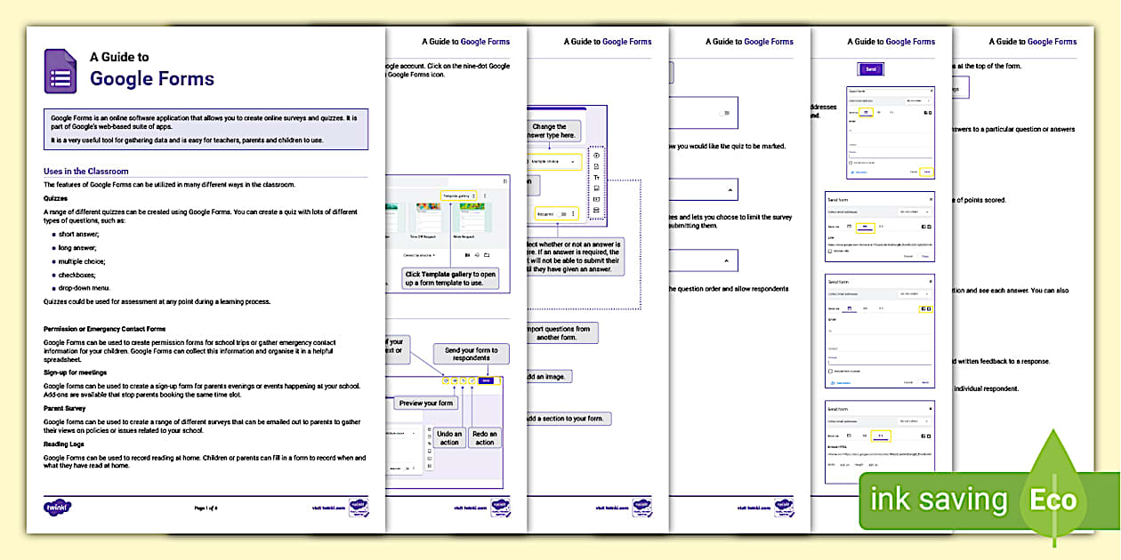 A Guide to Google Forms - Twinkl - Adult (teacher made)