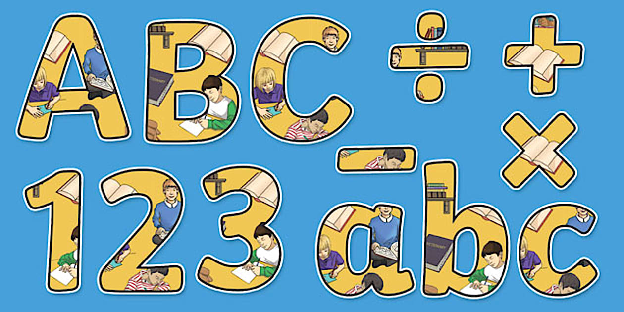 English Themed Display Letters and Numbers Pack - Twinkl