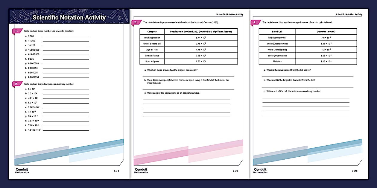 Scientific Notation Worksheet (teacher made) - Twinkl