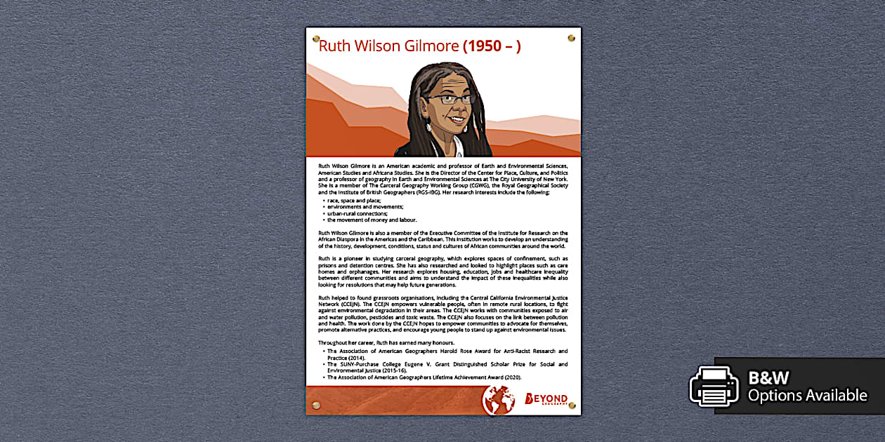 Ruth Wilson Gilmore Geography Display Poster (Teacher-Made)