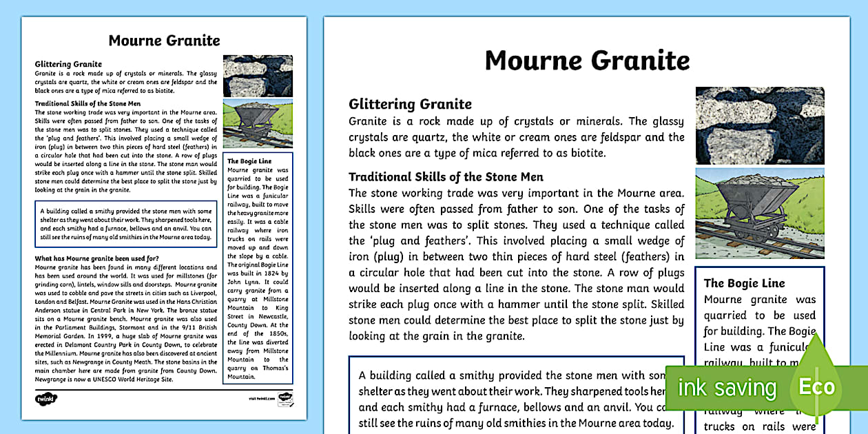Mourne Granite Fact File (teacher made) - Twinkl