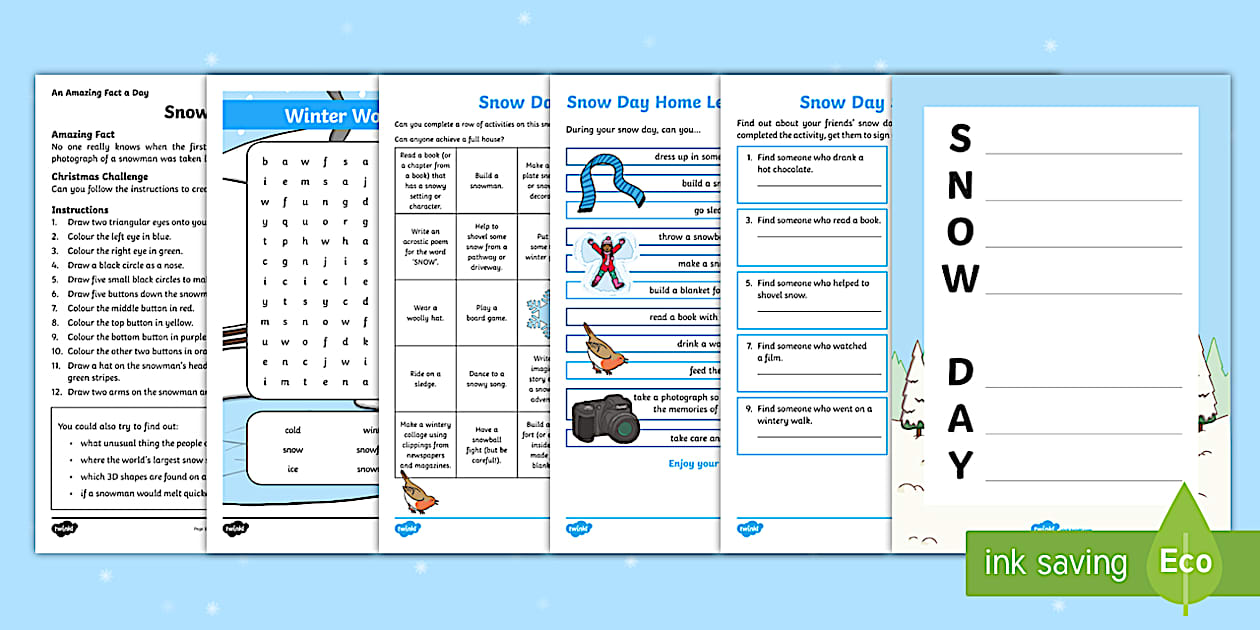 KS1 Snow Day Survival Resource Pack (teacher made) - Twinkl