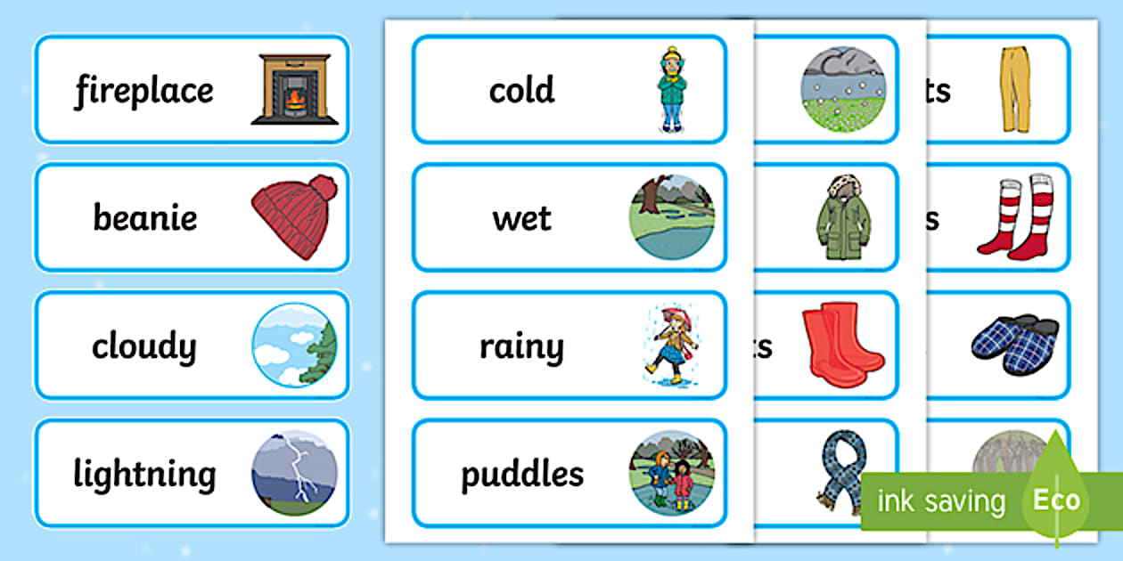 SA Australian Winter Word Cards (teacher made) - Twinkl