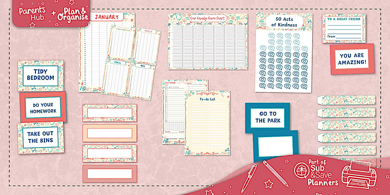 Parents | Doodles | Family Wellbeing and Organisation Pack
