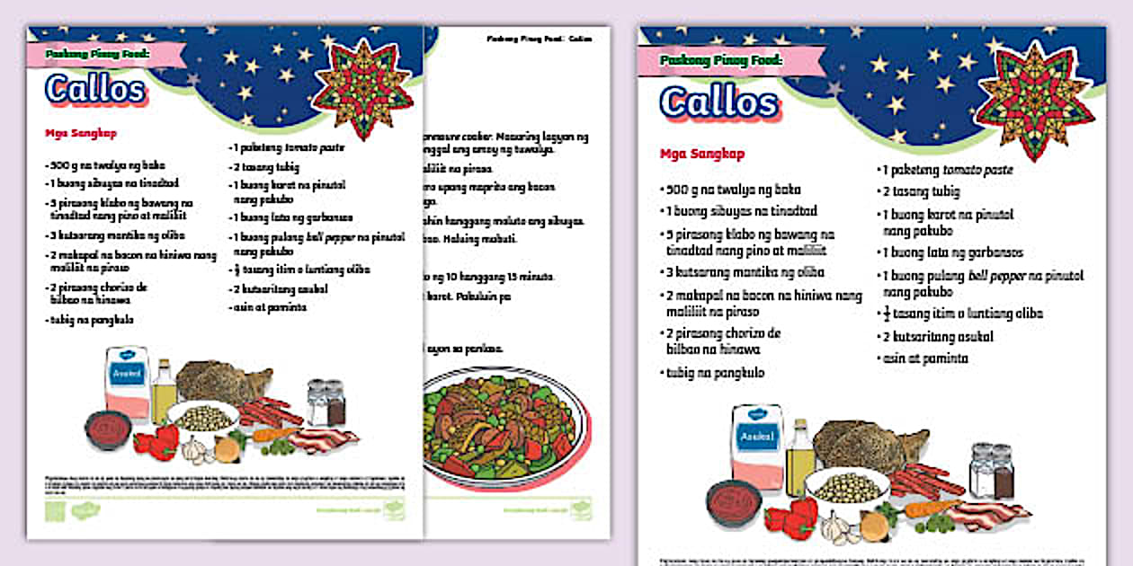 Paskong Pinoy Food: Callos | Twinkl (teacher made) - Twinkl