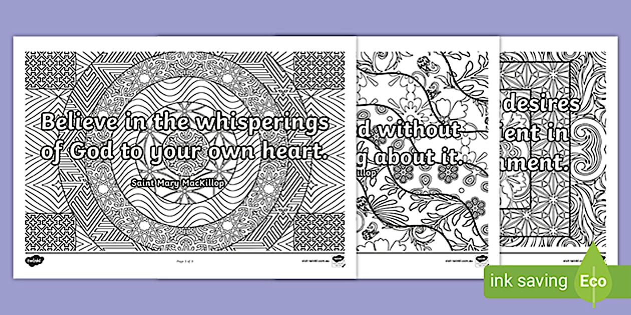 Mary MacKillop Quotes | Mindfulness Colouring | Primary