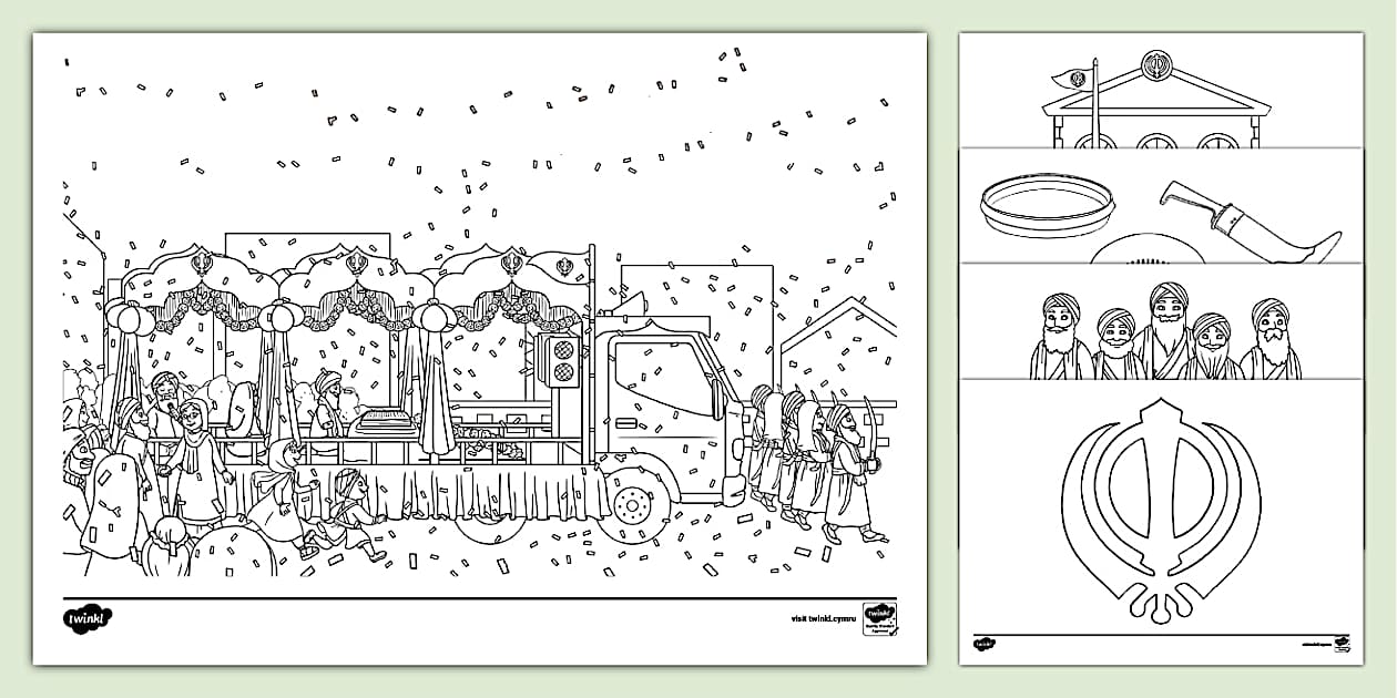 Vaisakhi Colouring Sheets (Teacher-Made) - Twinkl