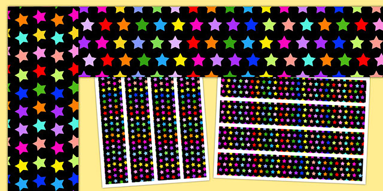 👉 Multicoloured Star Themed Display Border (teacher made)
