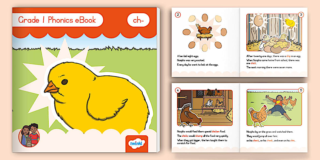 Grade 1 Phonics eBook: ch- (teacher made) - Twinkl