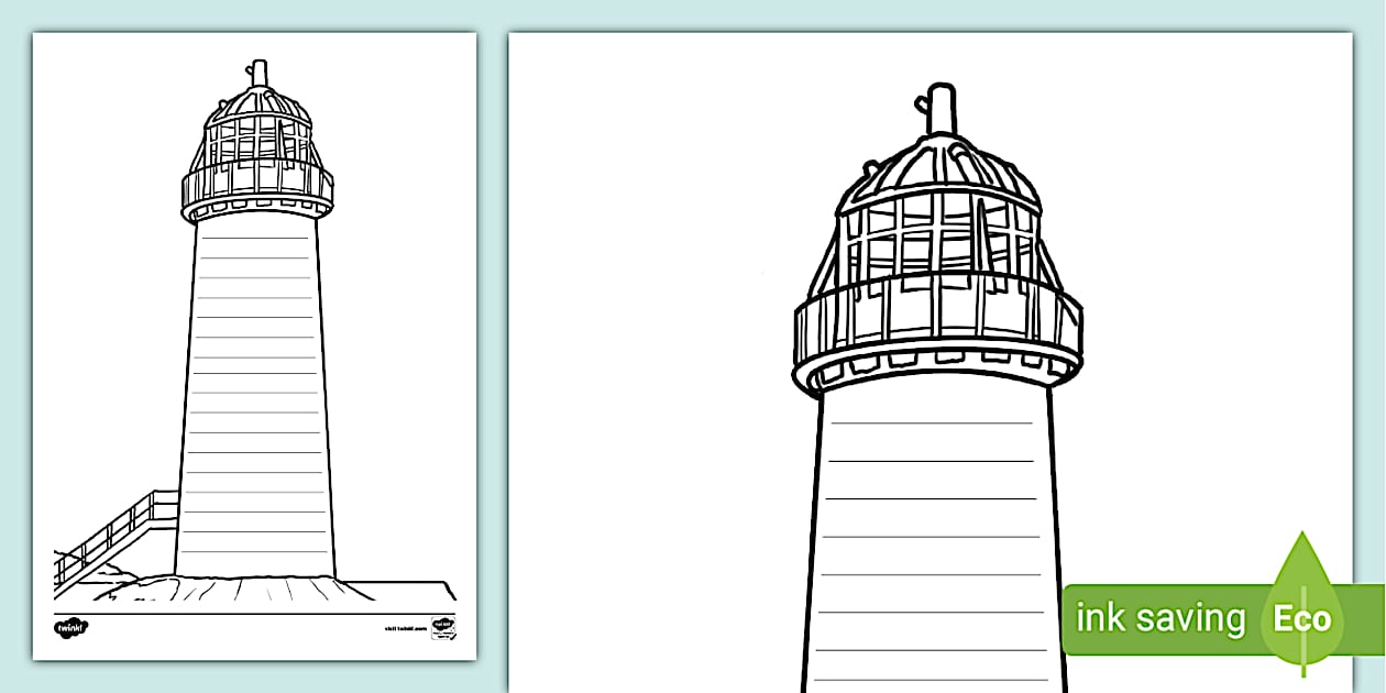 Lighthouse Writing Template (teacher made) - Twinkl