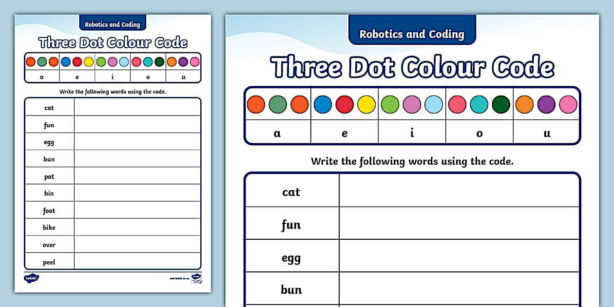 Grade 1 Robotics and Coding -Three Dot Code Encoding