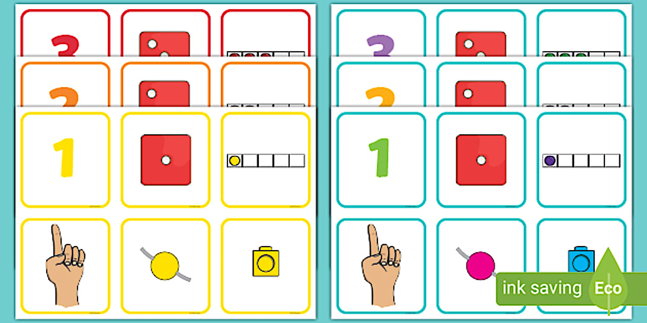 👉 1, 2 and 3 Matching and Comparing Cards (teacher made)