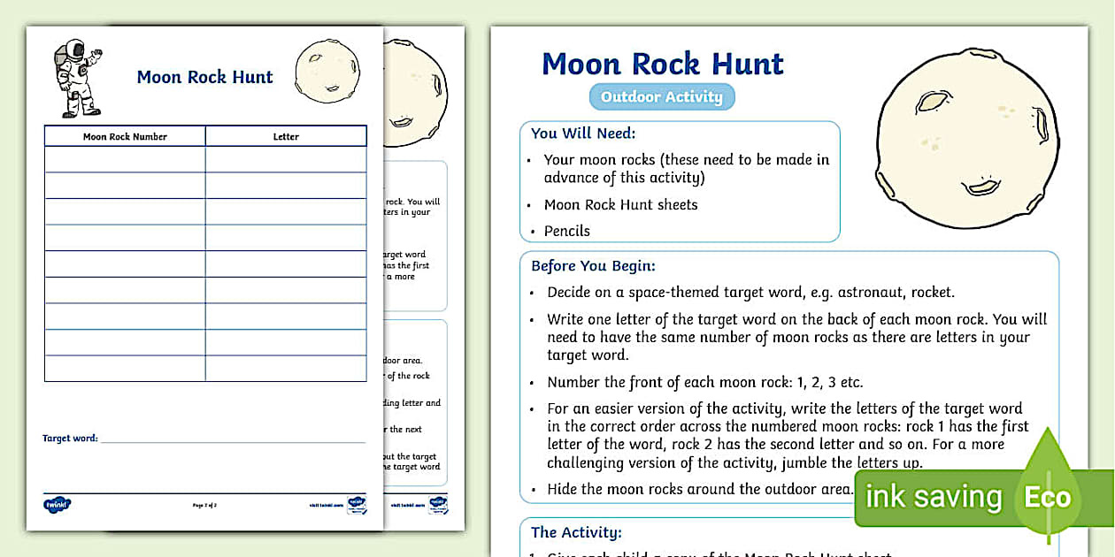 Moon Rock Hunt Outdoor Activity (teacher made) - Twinkl