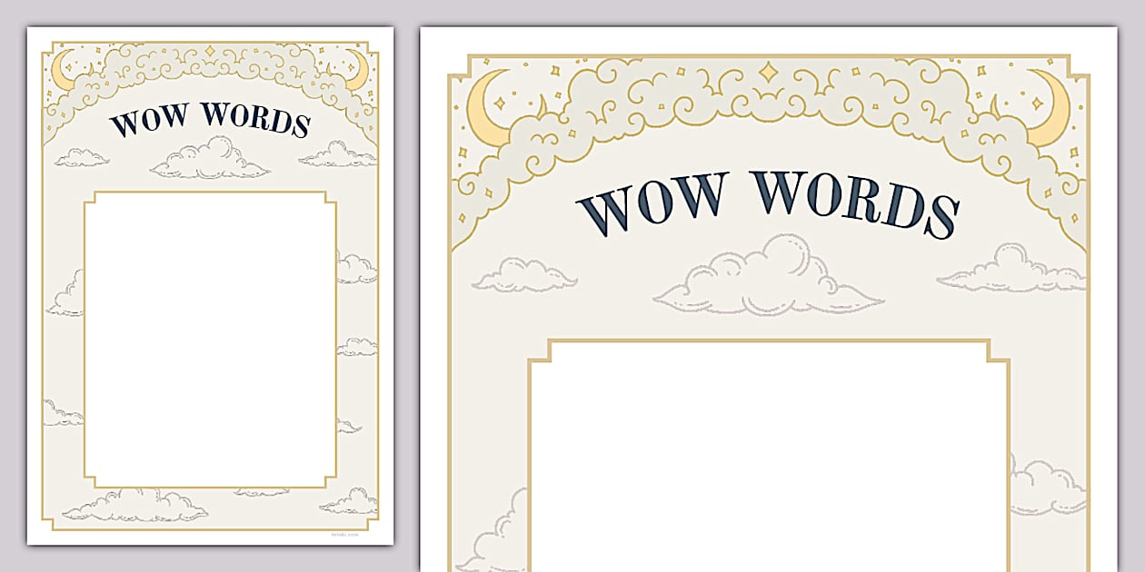 Celestial-Themed Wow Words Display Poster (teacher made)