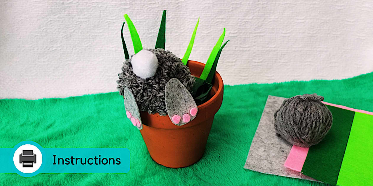 Easter Bunny Pom Pom | Easter Bunny DIY Ideas (teacher made)