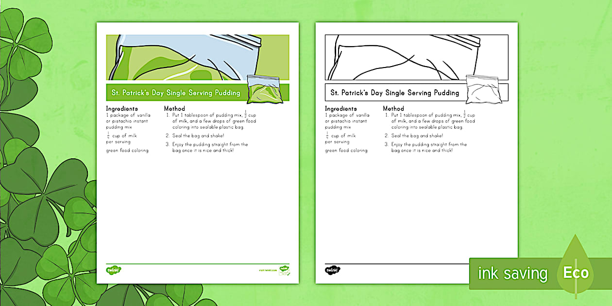 St. Patrick’s Day Classroom Pudding Recipe | Recipes