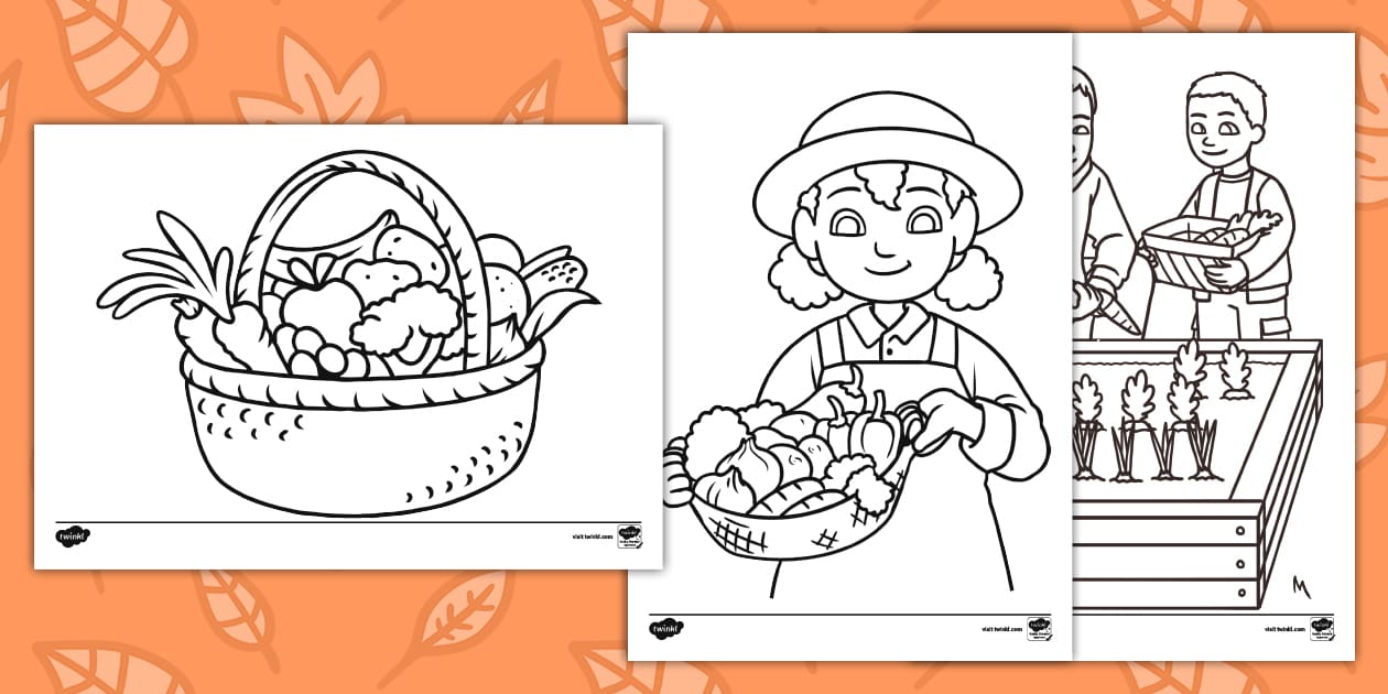 Harvest Basket Colouring Pages | Harvest Festival | EYFS