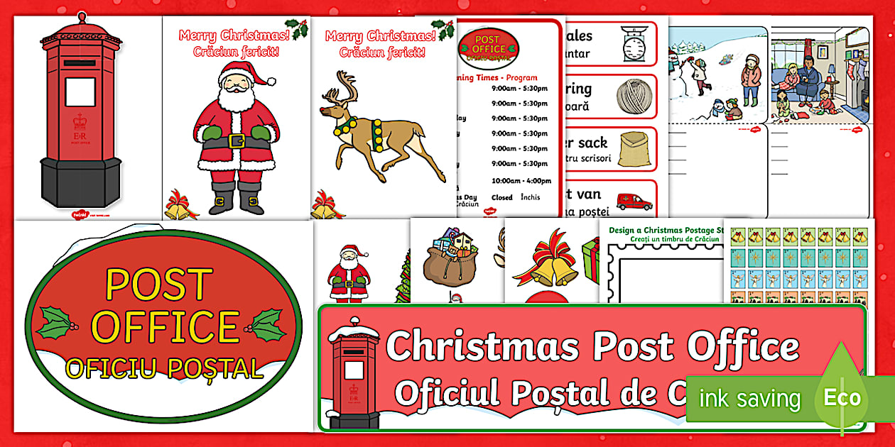Christmas Post Office Role-Play Pack English/Romanian