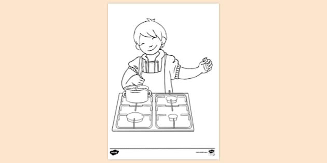 Cooking Colouring Sheet - Primary Resources (teacher made)