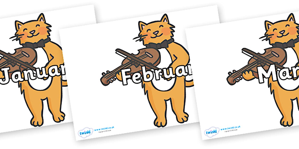 Precursive Months of the Year on Cat and Fiddle - Twinkl