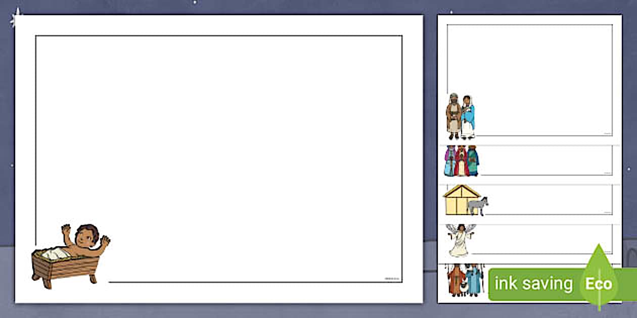 Editable Nativity Page Borders (Landscape) (teacher made)