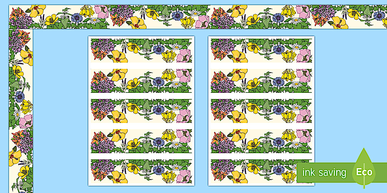 Floral Bulletin Board Borders - Twinkl