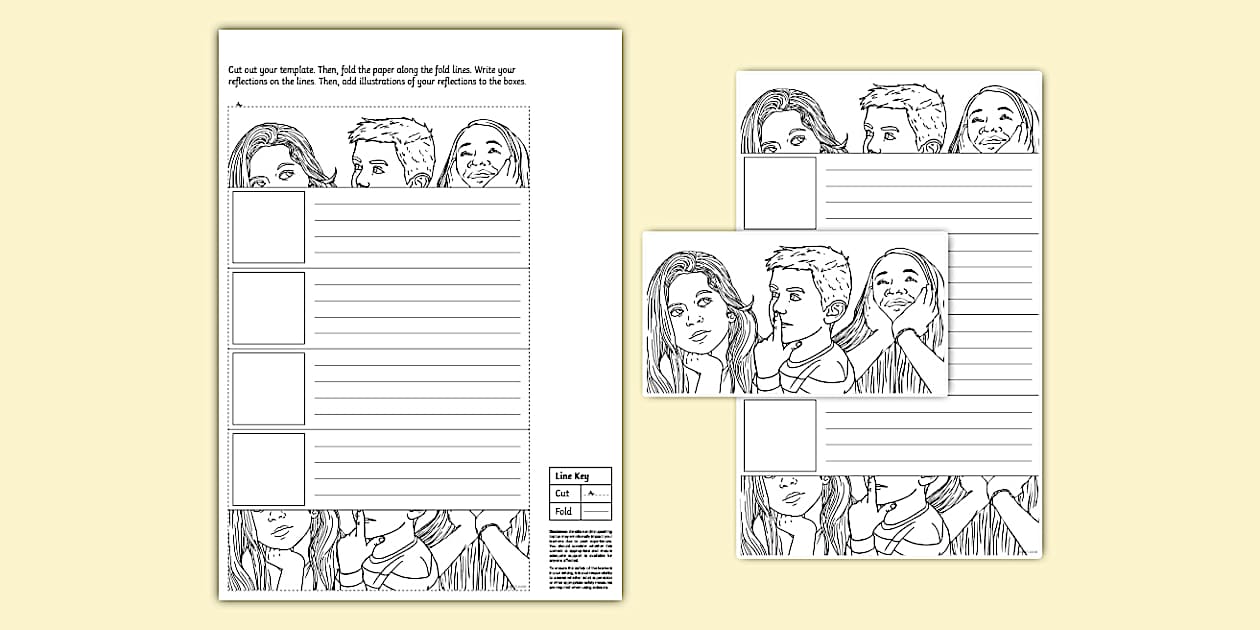 Reflection Folding Art Template (teacher made) - Twinkl
