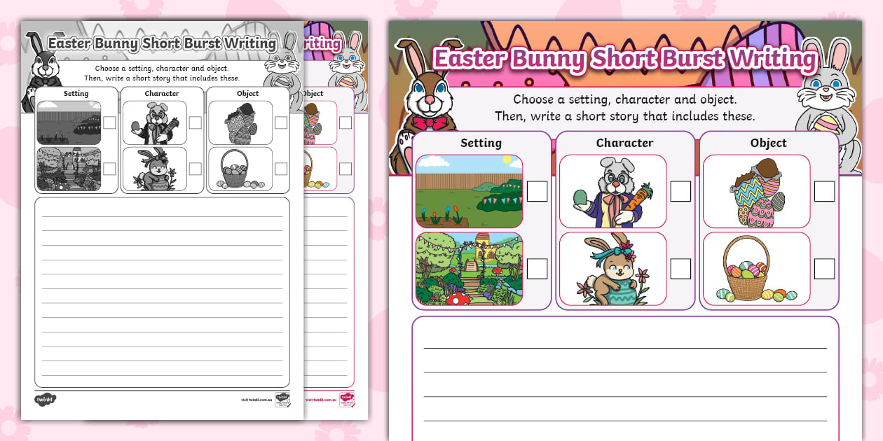 Easter Bunny Short Burst Writing Template (Teacher-Made)